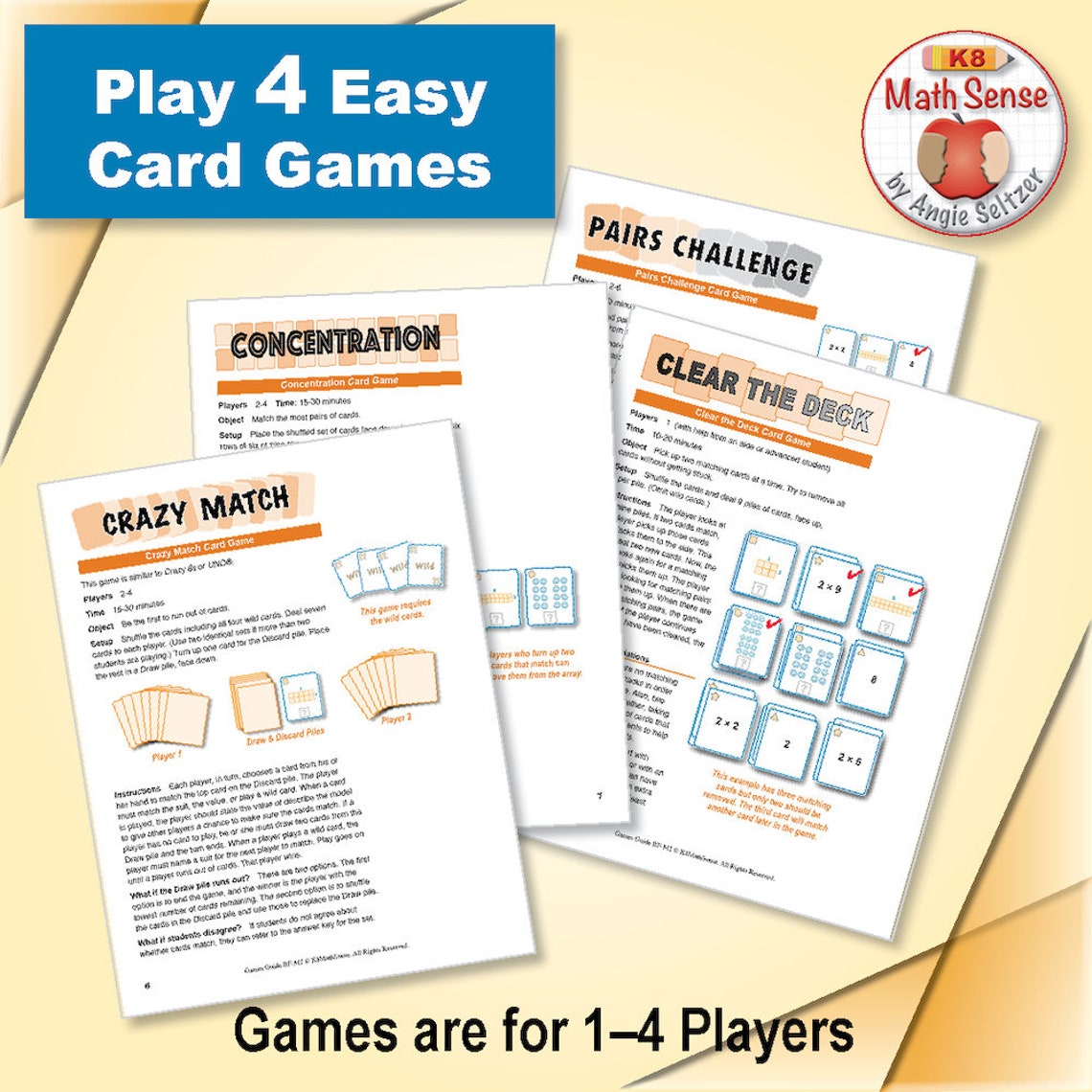 Multiplication Facts Card Games 2s Through 10s With 9 Sets of 40 ...