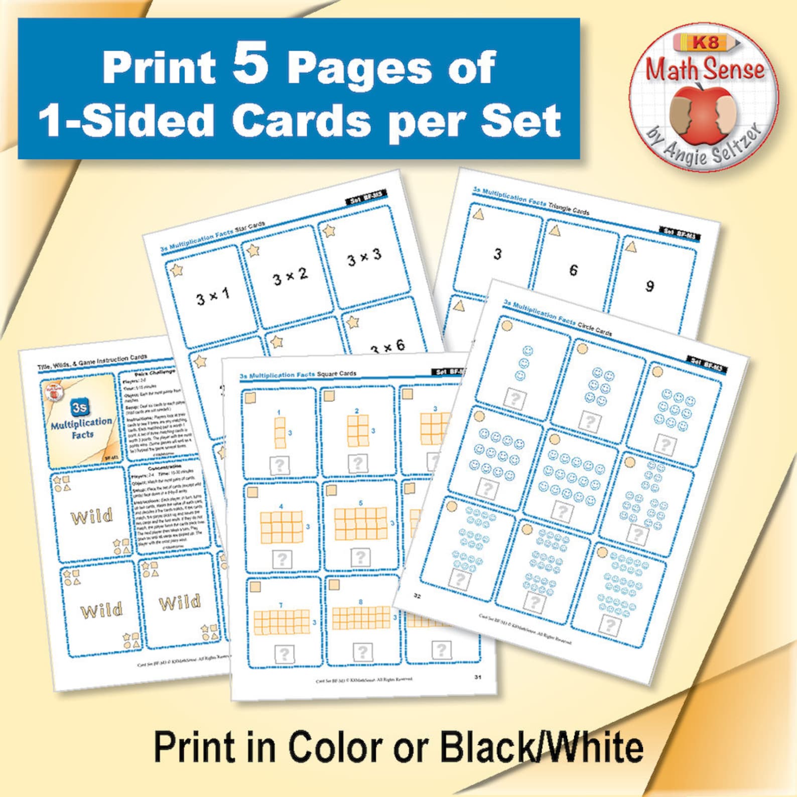 Multiplication Facts Card Games 2s Through 10s With 9 Sets of 40 ...