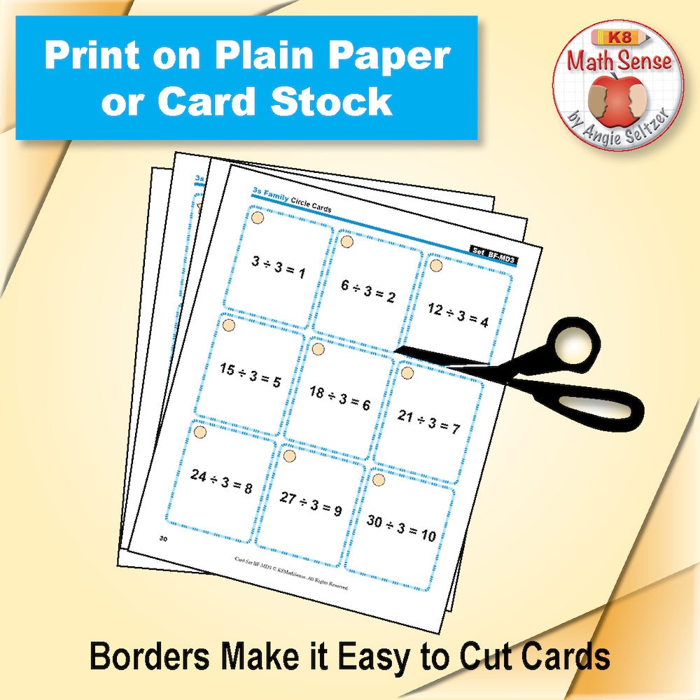 Multiplication & Division Fact Families CARD GAMES 2s Through 10s With ...