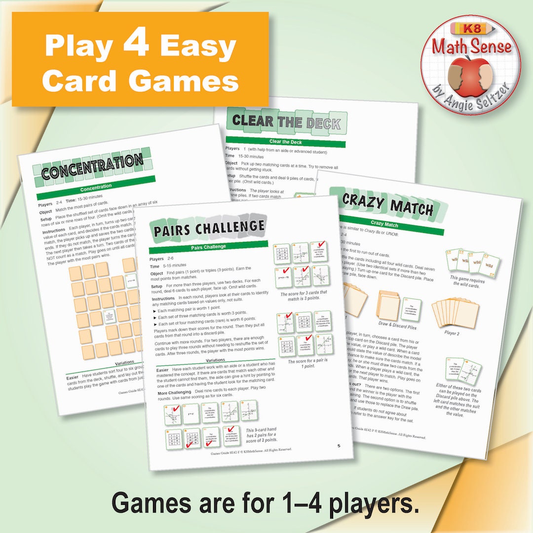 Algebra Games: Matching Linear Functions or Equations, Graphs, and ...