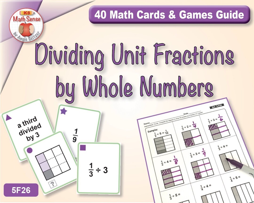 5th Grade Math Sense Games Dividing Unit Fractions by Whole - Etsy
