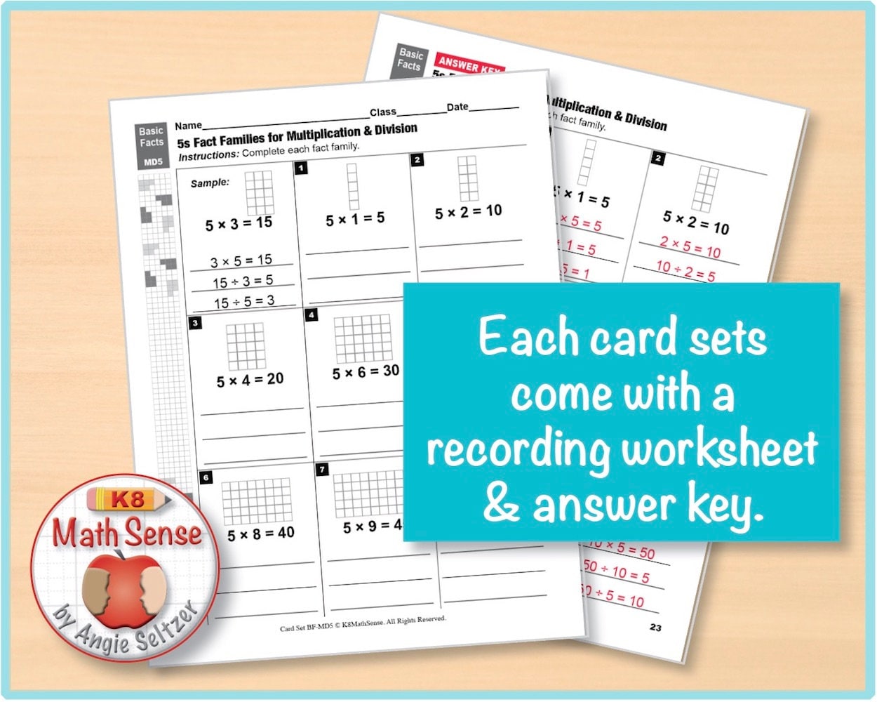 Multiplication & Division Fact Families CARD GAMES 2s Through 10s With ...