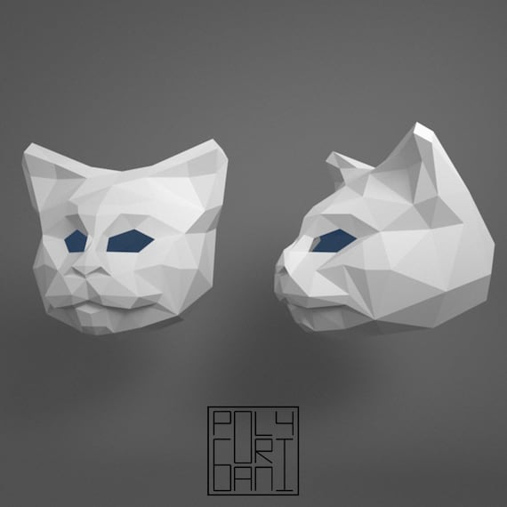 The Cat Mask DIY Papermask DIY Halloween Mask Build Your | Etsy