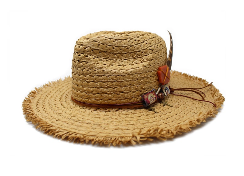 Natural Straw Hat Wide Brim Fedora Hat Sun Hat Paper Hat | Etsy