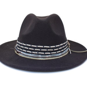 Grey Fedora Hat, Navajo Concha, Felt Hat, One Size Fits All, Mens and ...