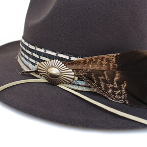 Grey Fedora Hat, Navajo Concha, Felt Hat, One Size Fits All, Mens and ...