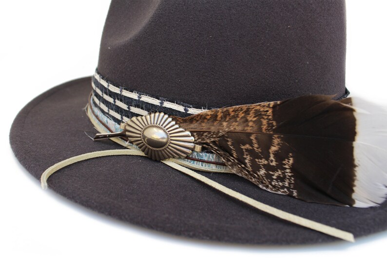 Grey Fedora Hat Navajo Concha Felt Hat One Size Fits All | Etsy