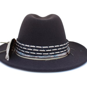 Grey Fedora Hat, Navajo Concha, Felt Hat, One Size Fits All, Mens and ...