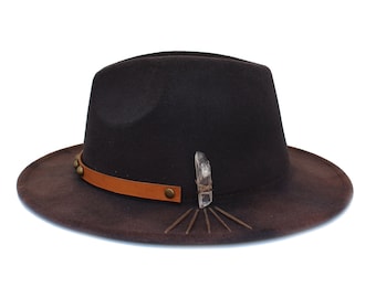 Grey Fedora Hat Navajo Concha Felt Hat One Size Fits All - Etsy