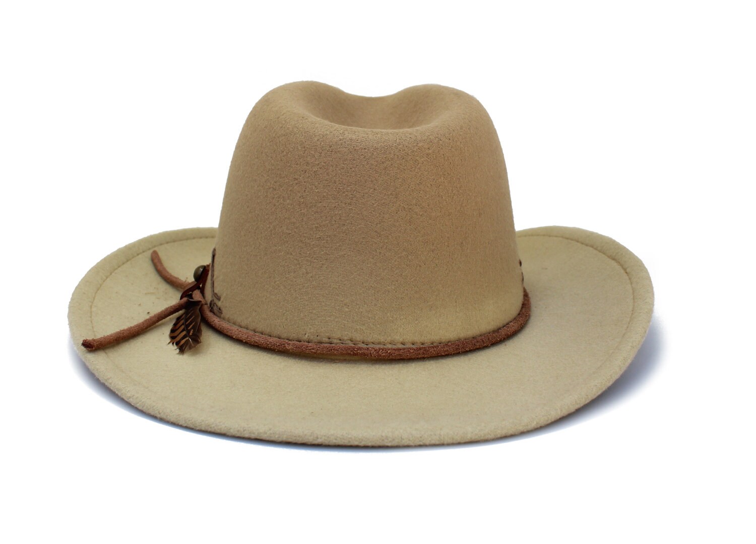 Tan Fedora Hat Leather Hatband Hand Stitched One Size Fits - Etsy