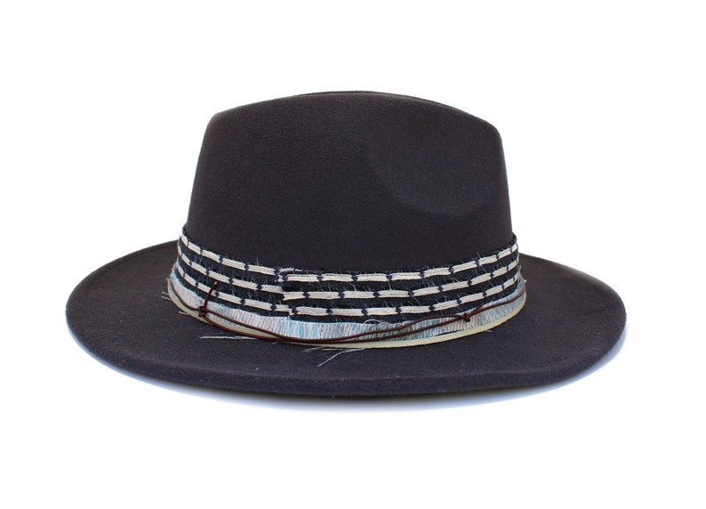 Grey Fedora Hat Navajo Concha Felt Hat One Size Fits All | Etsy