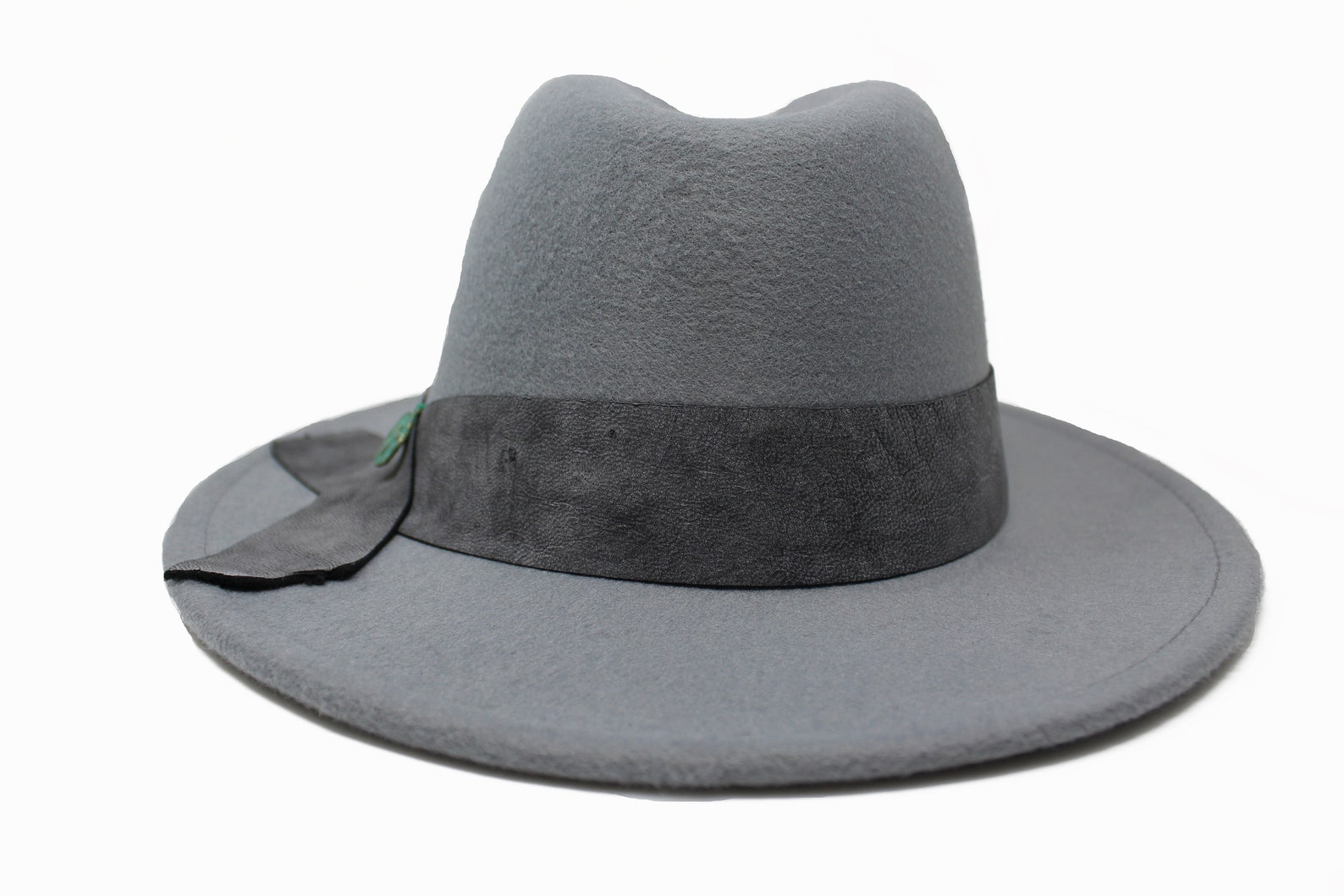 Gray Fedora Hat Wide Brim Fedora Hat Felt Hat Inner | Etsy