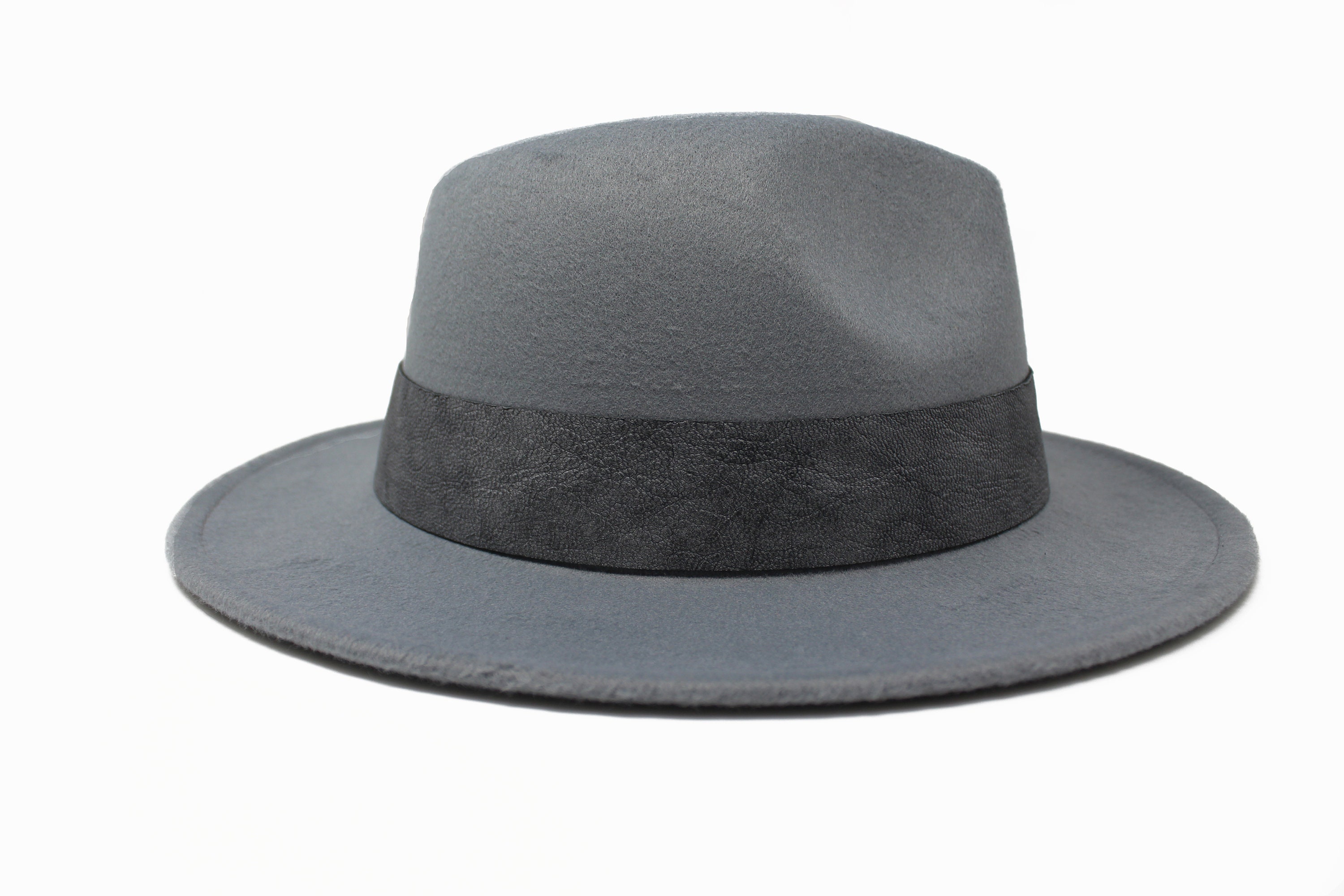 Gray Fedora Hat Wide Brim Fedora Hat Felt Hat Inner | Etsy