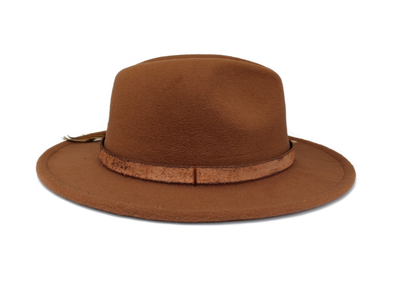 Brown Fedora Russet Fedora Wide Brim Fedora Hat Felt Hat | Etsy