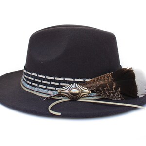 Grey Fedora Hat, Navajo Concha, Felt Hat, One Size Fits All, Mens and ...