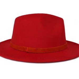 Red Fedora Hat Wide Brim Fedora Hat Felt Hat Inner - Etsy