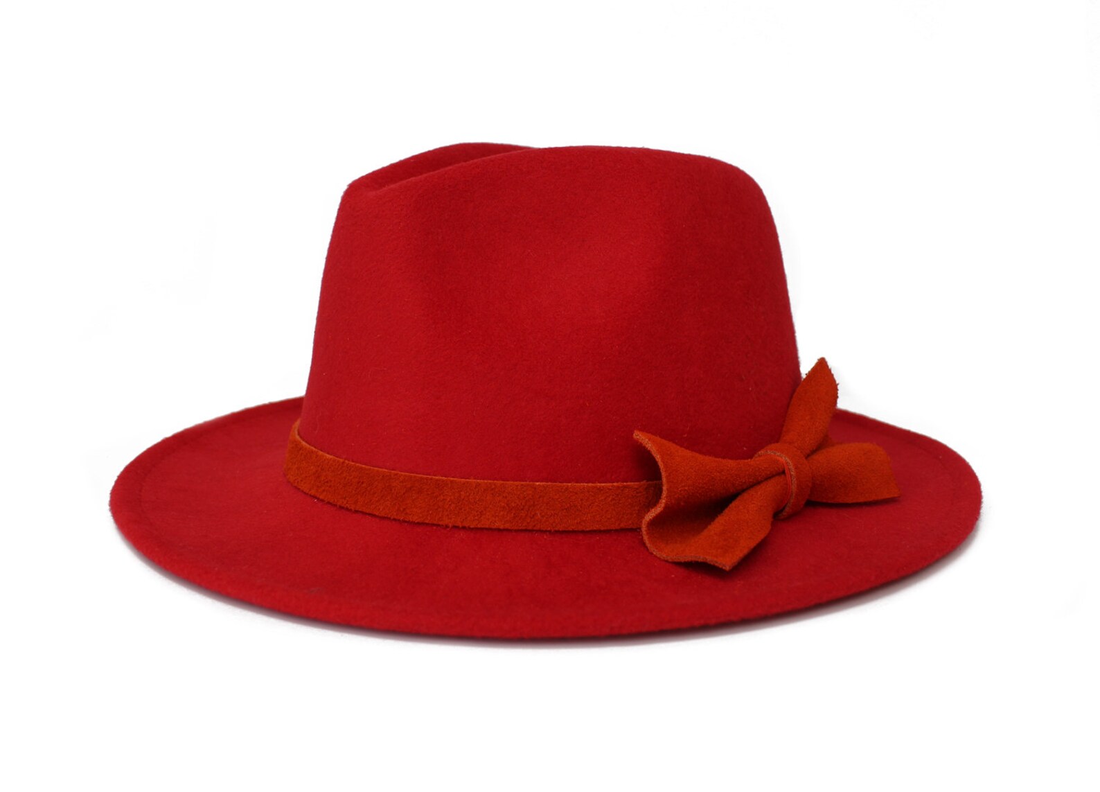Red Fedora Hat Wide Brim Fedora Hat Felt Hat Inner - Etsy