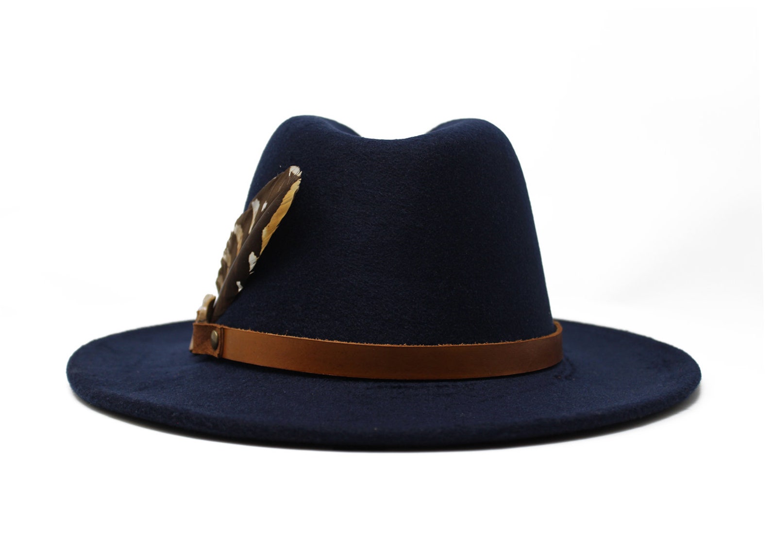 Navy Blue Fedora Hat Wide Brim Fedora Hat Felt Hat Jasper - Etsy