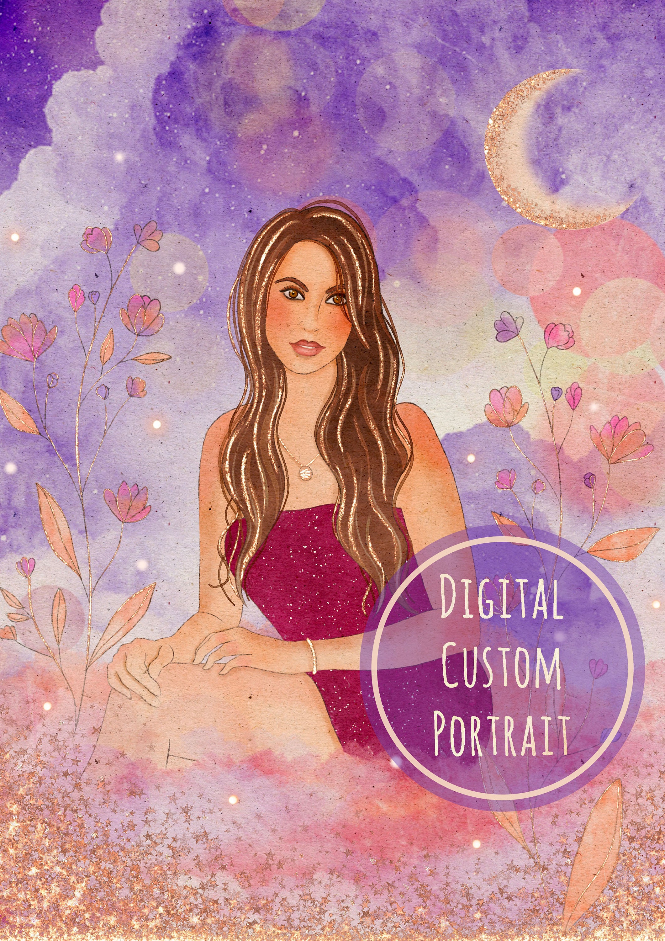 Digital Custom Portrait, Customized, Hand Drawn, Unique, Individual ...