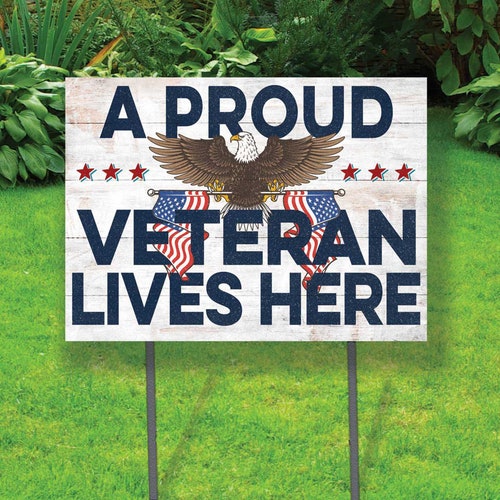 Proud Veteran Lives Here Yard Sign Veteran Appreciation US - Etsy