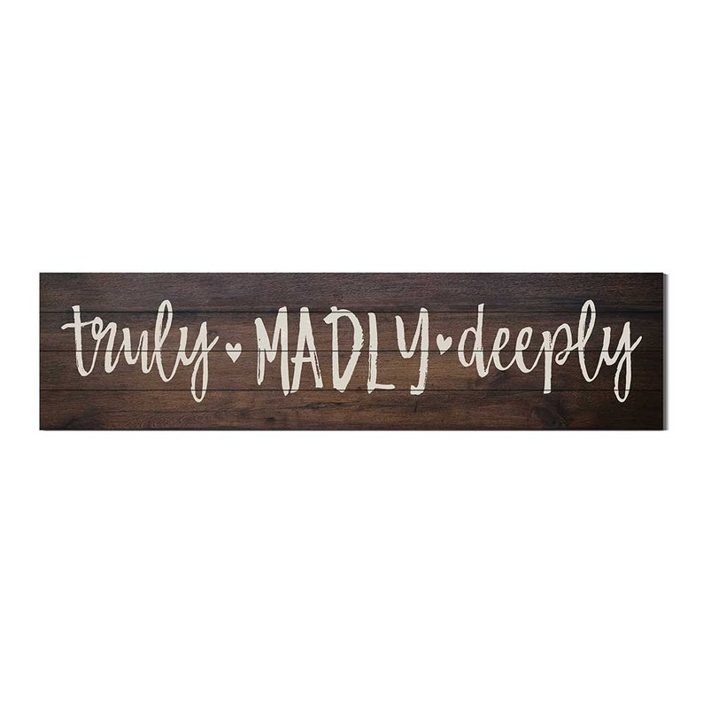 40x10 Truly Madly Deeply Weathered Charcoal Slat Sign - Etsy