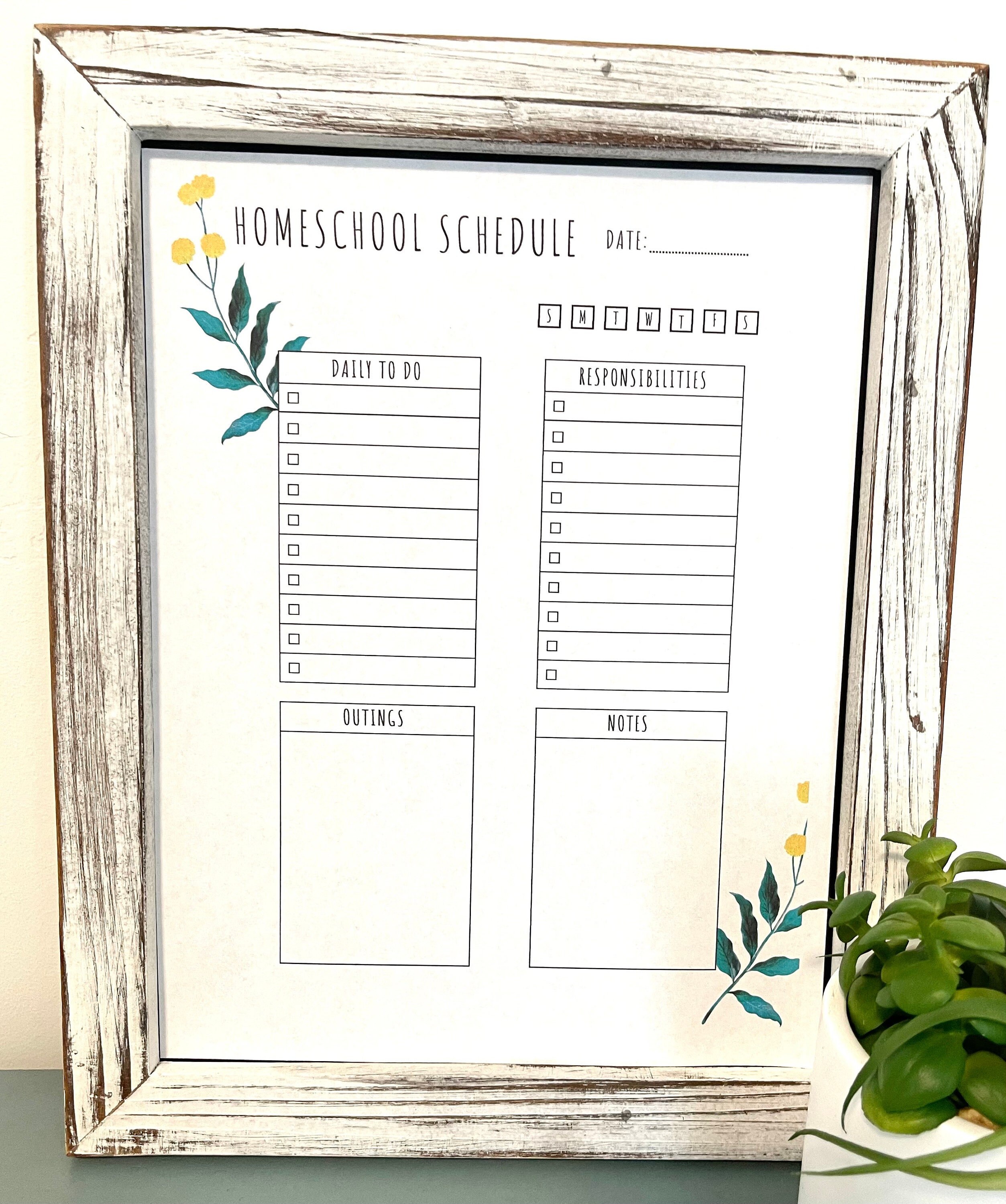 Homeschool Schedule Checklist Daily Subject Organization - Etsy