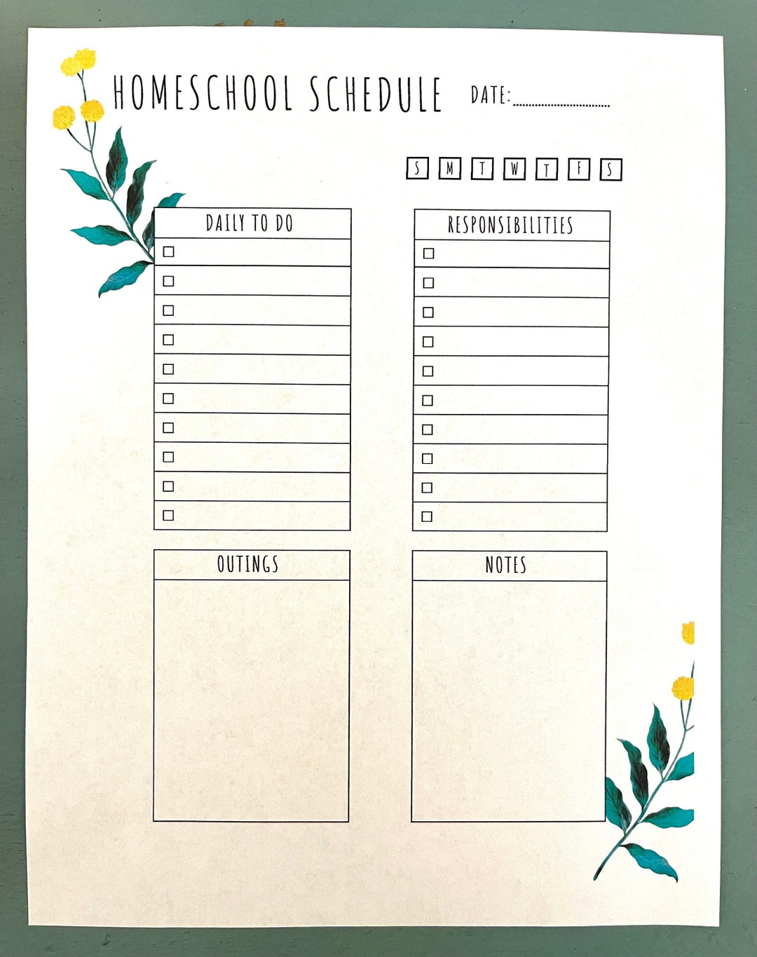 Homeschool Schedule Checklist Daily Subject Organization - Etsy