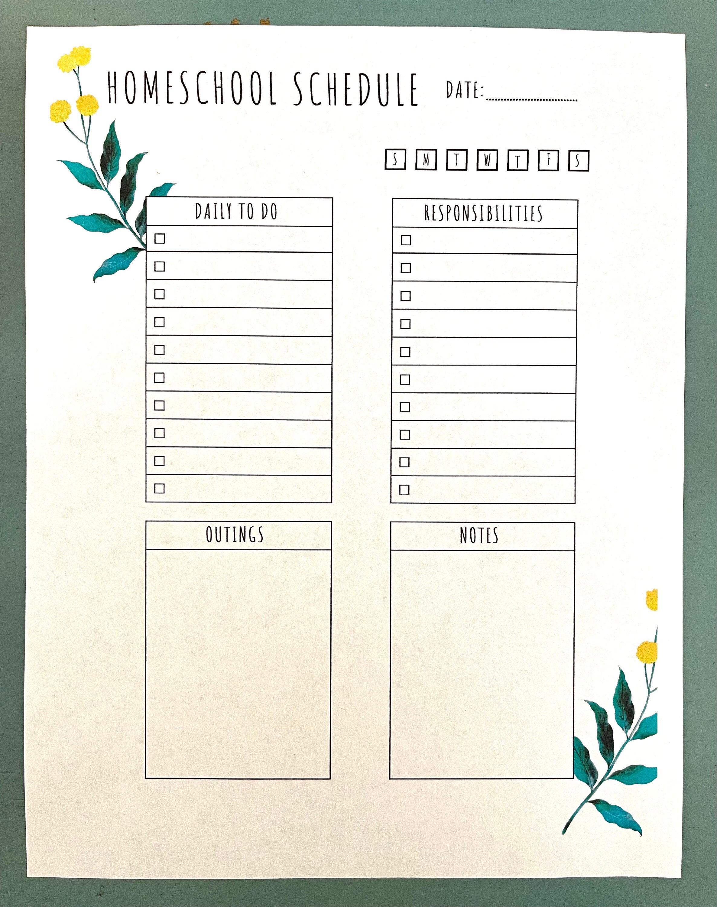 Homeschool Schedule Checklist Daily Subject Organization - Etsy