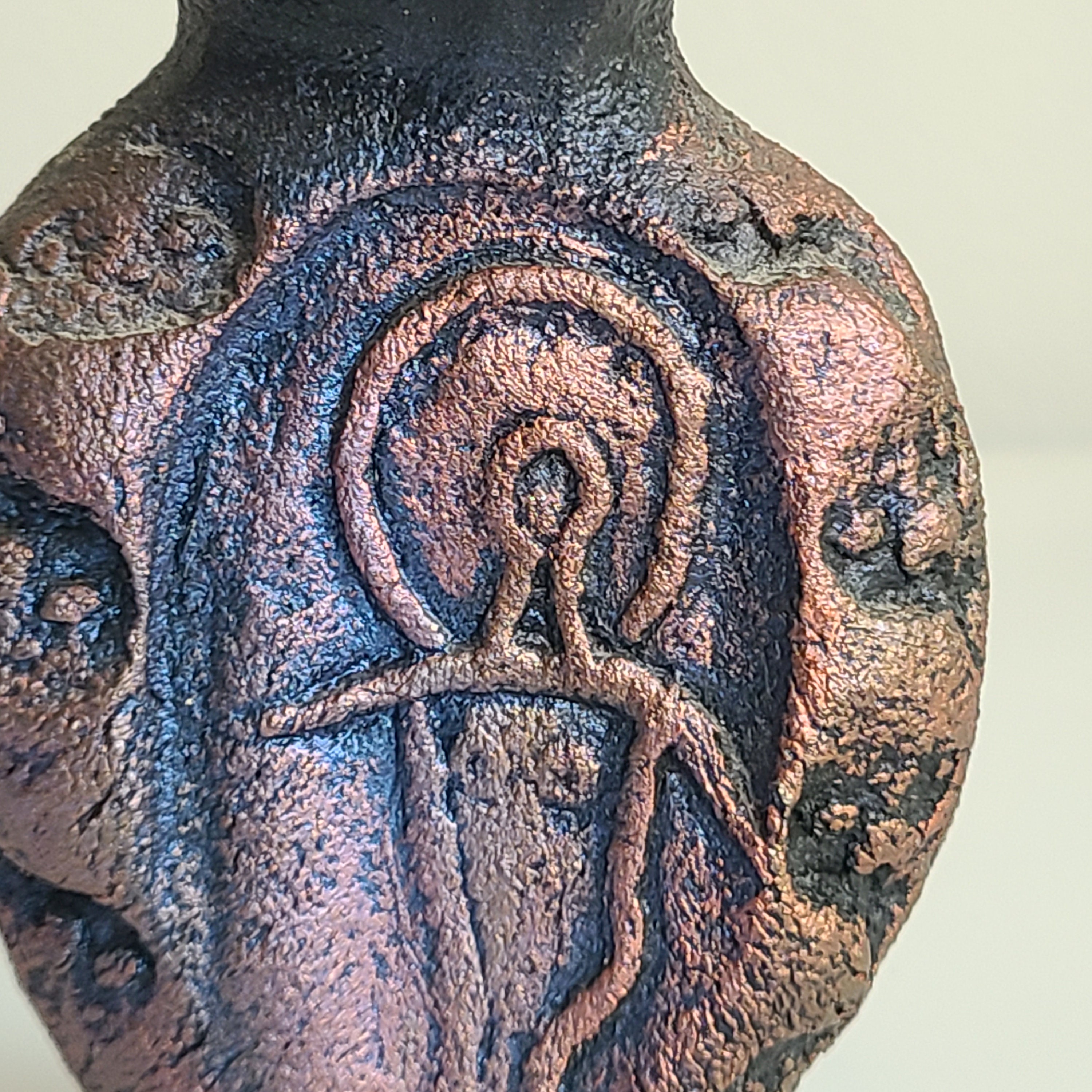 Iridescent Purple Cave Painting Primitive Style Decanter Perfume Lava ...