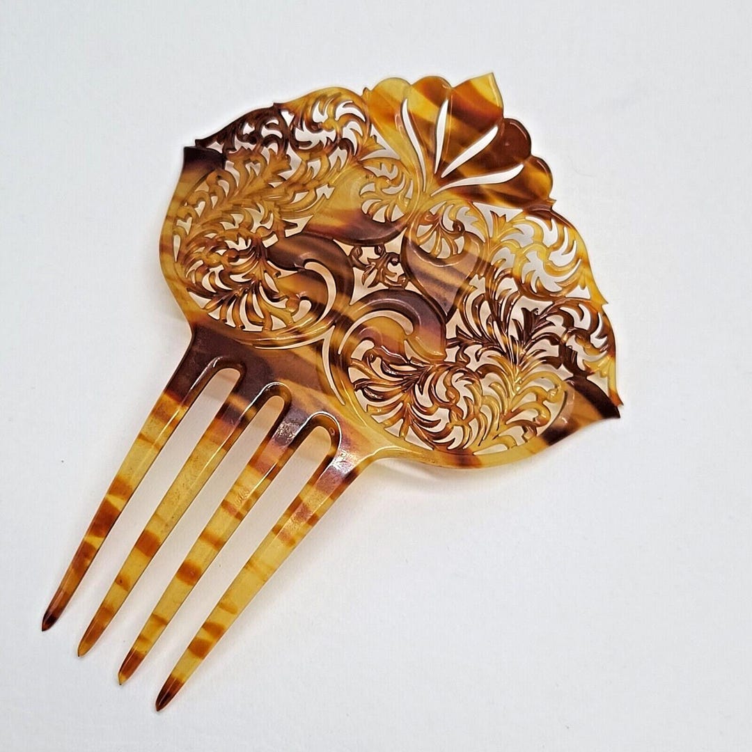 Victorian Art Deco Faux Tortoiseshell Hair Comb Spanish Style Pieneta ...