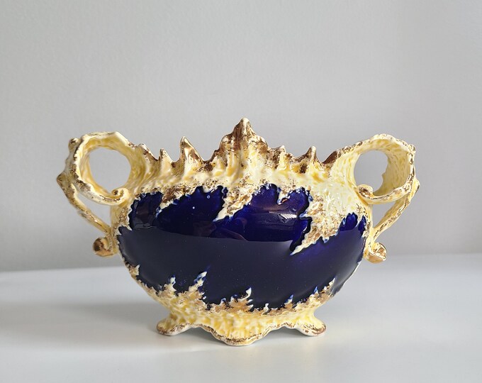Rare Springer & Co Austria Vase/bowl Textured Porcelain Gold Glazed ...