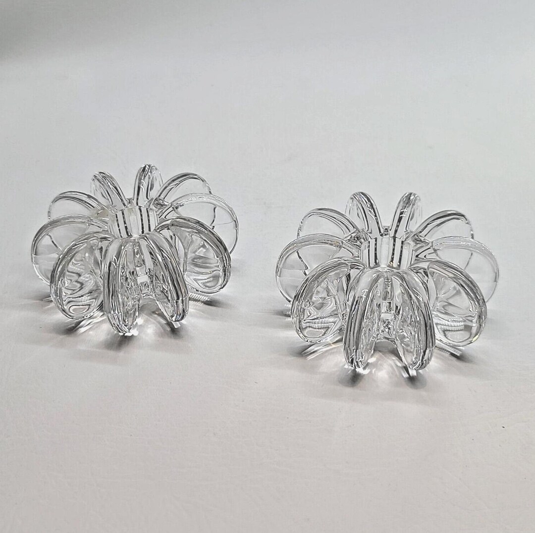 Rosenthal Studio Line Crystal Flower Candle Holders Pair Modernist ...