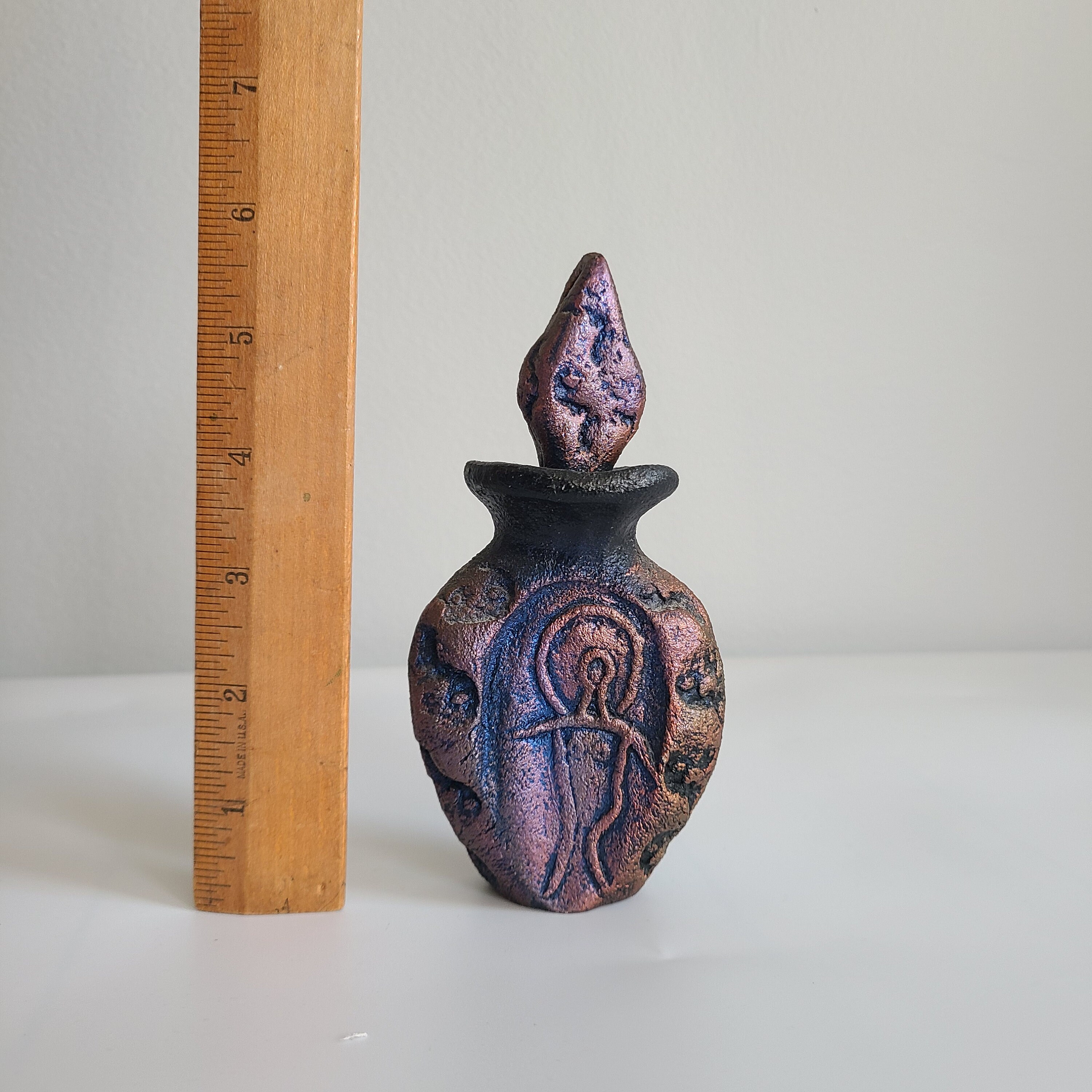 Iridescent Purple Cave Painting Primitive Style Decanter Perfume Lava ...