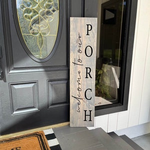 Welcome to Our Porch Tall Porch Sign 4 Foot Leaning Porch Sign - Etsy