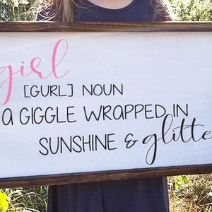 Girl Definition A Giggle Wrapped in Sunshine and Glitter - Etsy UK