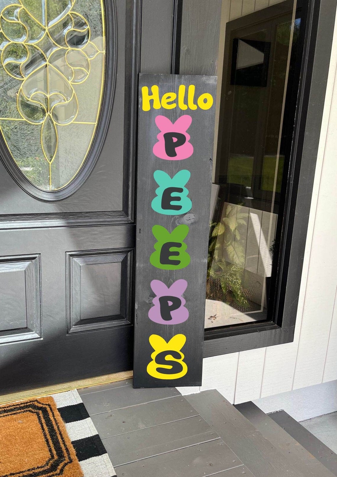 Hello Peeps Spring Porch Sign Tall Porch Leaner Easter Sign - Etsy