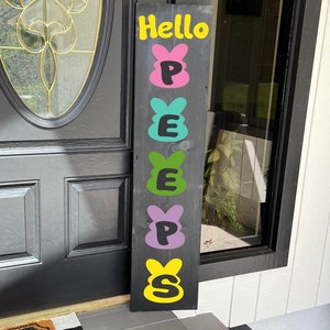 Hello Peeps Spring Porch Sign Tall Porch Leaner Easter Sign - Etsy