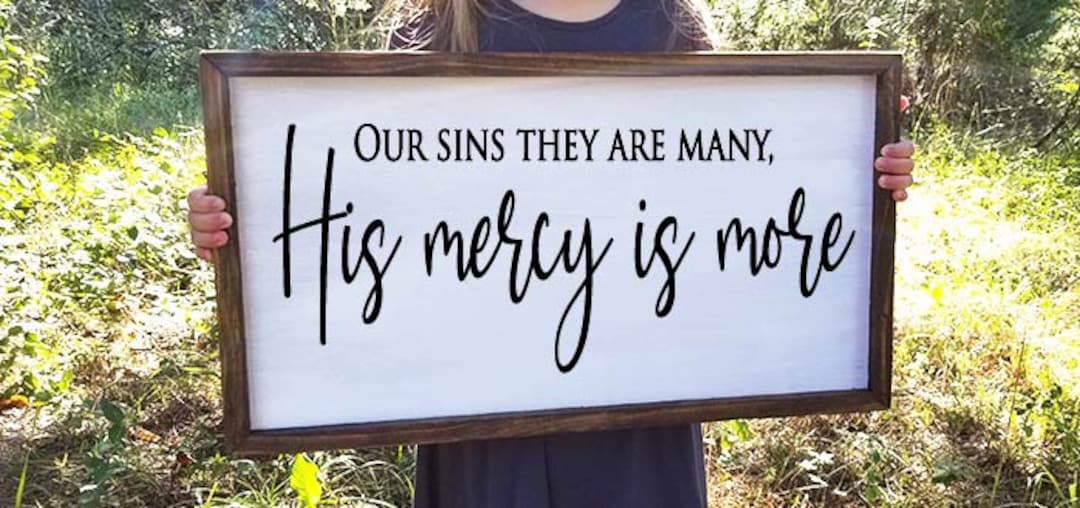 Our Sins They Are Many His Mercy is More Hymn Lyrics Framed Farmhouse ...