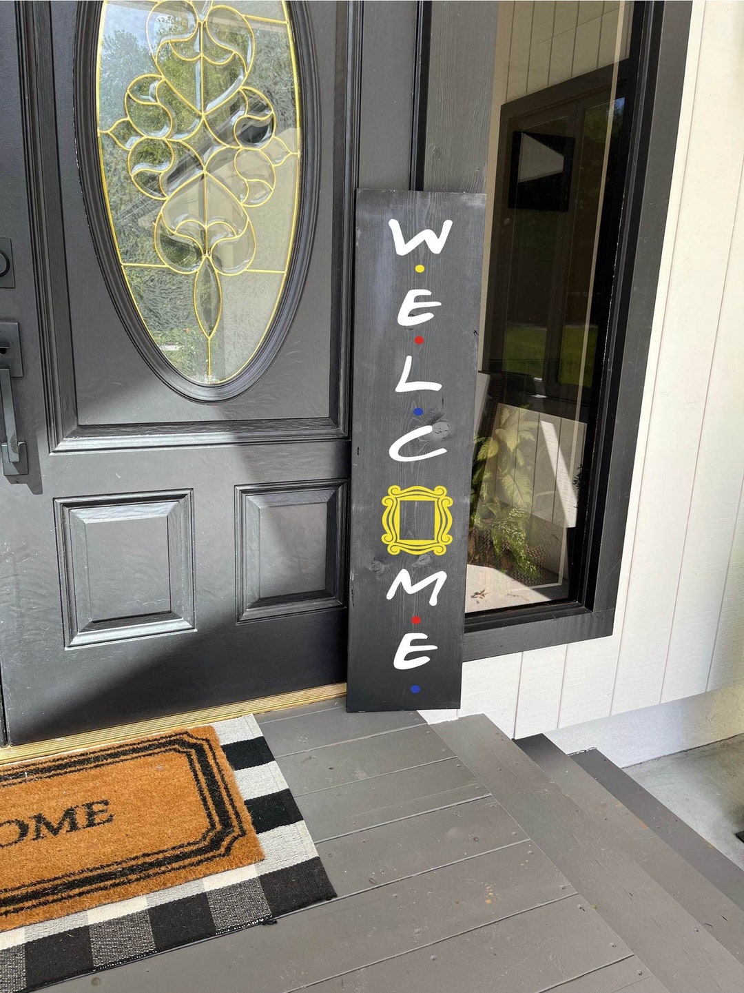 Welcome Friends Porch Sign Welcome Sign Friends With Frame Porch Sign ...