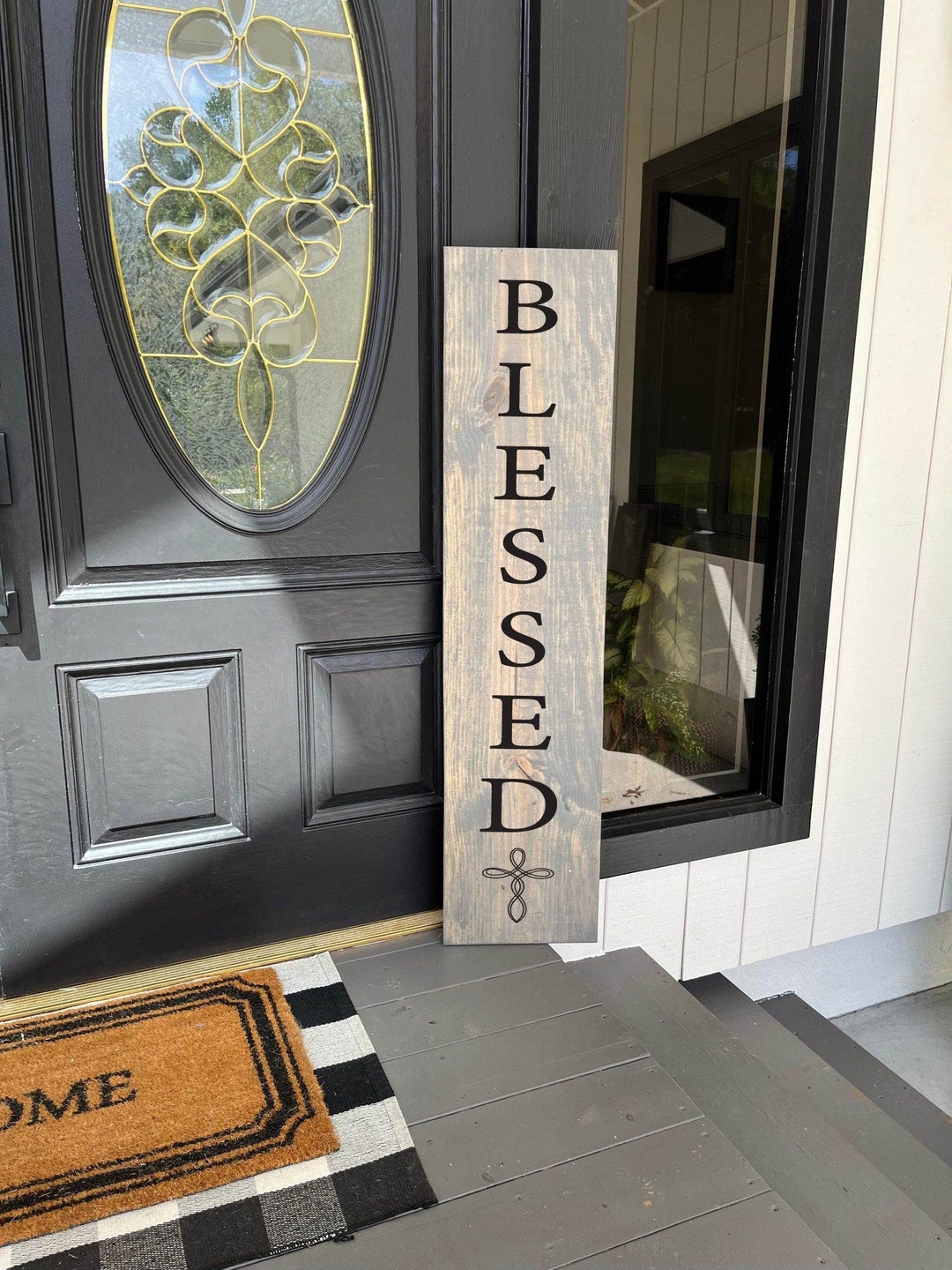 Blessed Porch Sign Tall Leaning Porch Sign Welcome Sign - Etsy