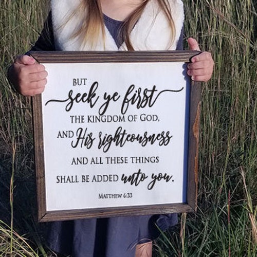Vinyl Wall Decal Matthew 6:33 but Seek First the | Etsy