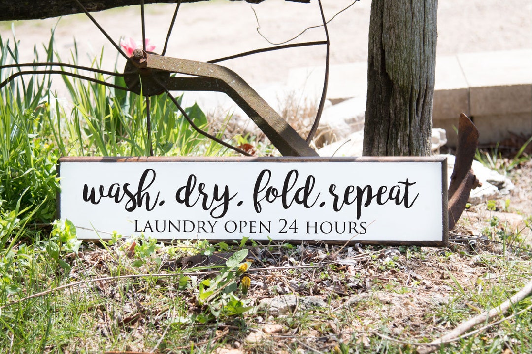 Wash Dry Fold Repeat Laundry Room Sign Laundry Room Decor Farmhouse ...
