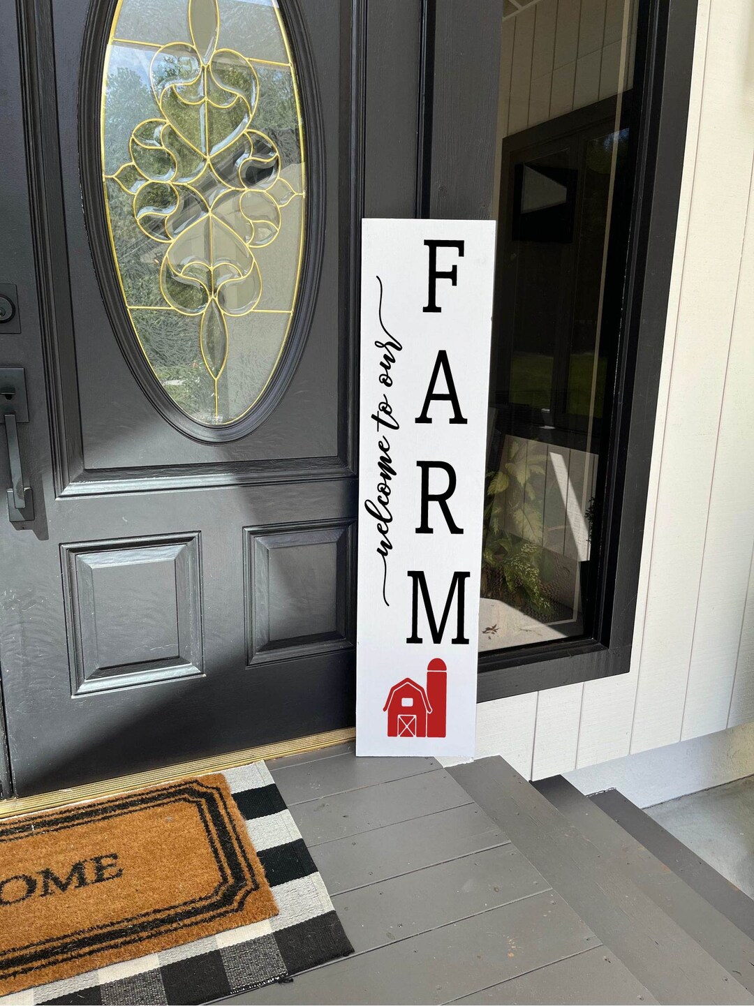 Welcome to Our Farm Porch Sign Tall Porch Leaner Welcome Sign - Etsy
