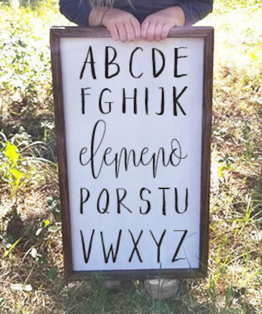 Alphabet Sign ABCEFGHIJK Elemeno P Kids Room Sign Framed Wood Sign ...