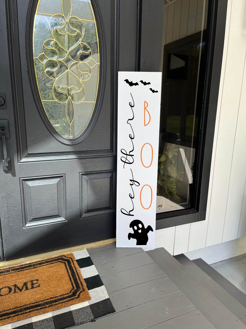 Hey There Boo Halloween Porch Sign Porch Leaner With Ghosts - Etsy
