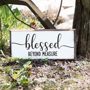Blessed Beyond Measure Farmhouse Sign Framed Wood Sign - Etsy