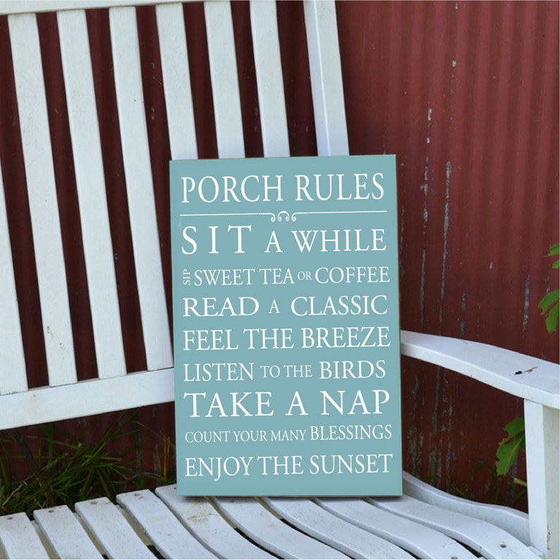 Porch Rules Front Porch Back Porch Wood Sign | Etsy