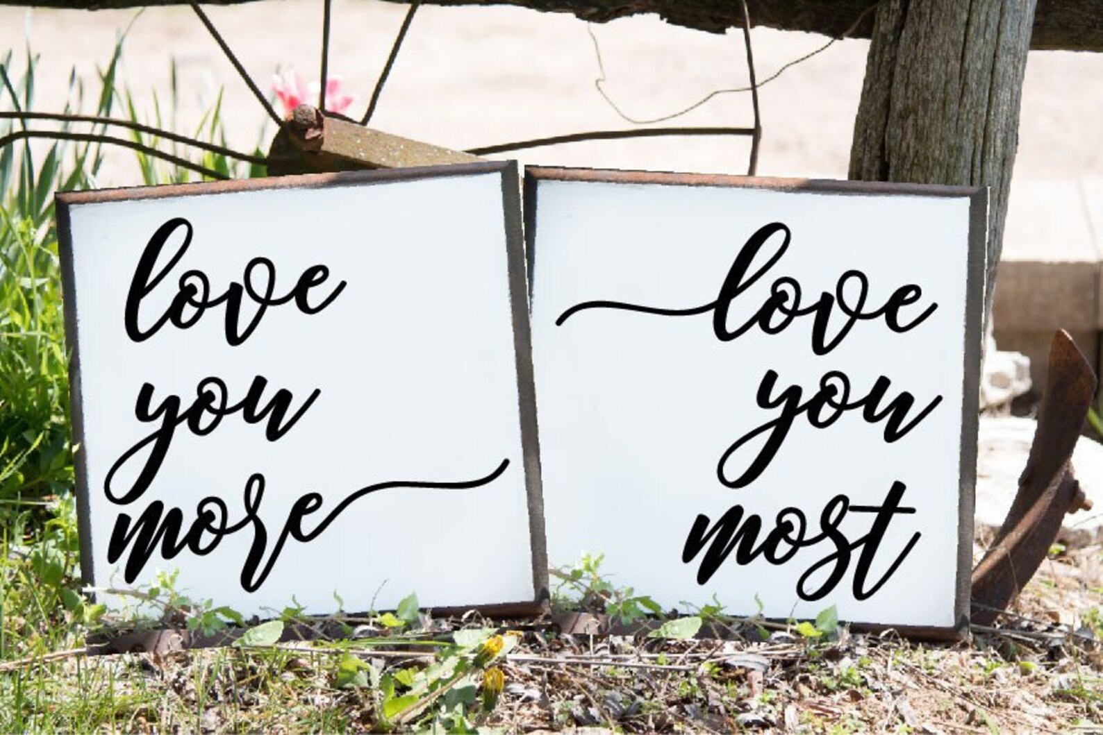 Love You More Love You Most Couples Bedroom Above Bed Signs - Etsy