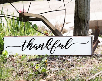 Thanksgiving Decor Thanksgiving Sign Thankful Sign - Etsy