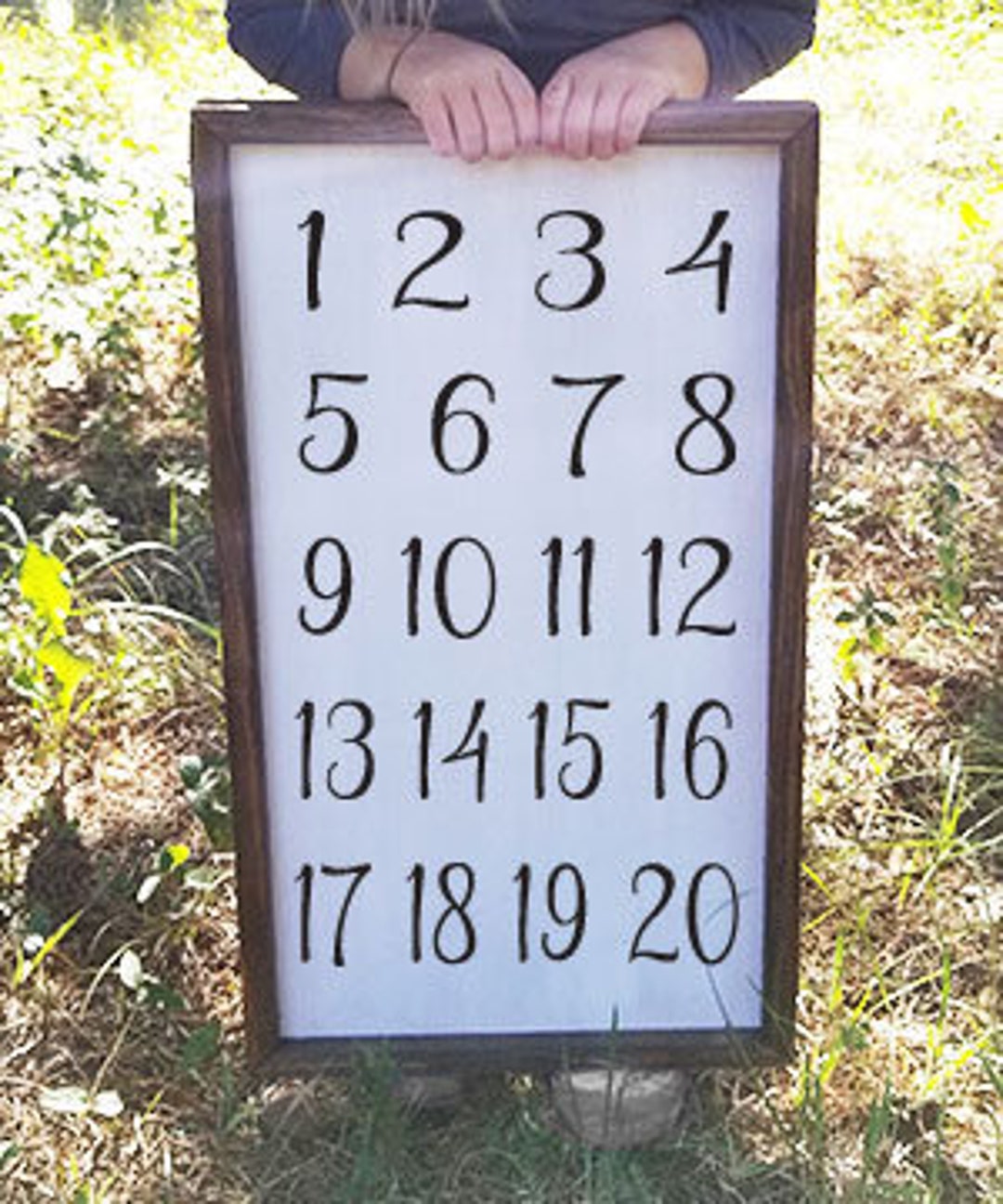 Numbers Sign Farmhouse Framed Wood Sign - Etsy